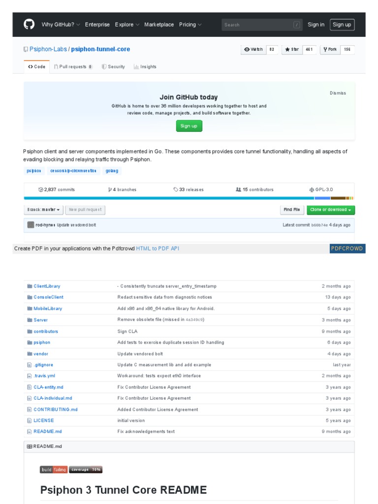 Github Com Psiphon Labs Psiphon Tunnel Core | PDF | Application Programming Interface ...
