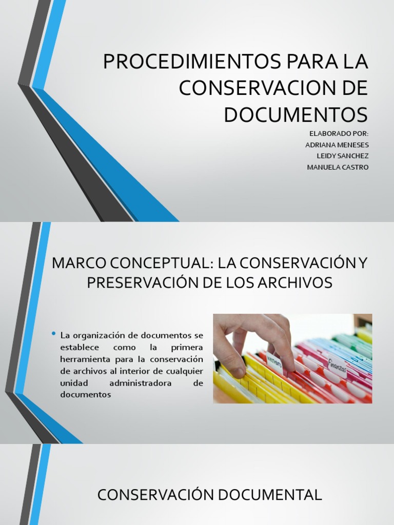 Procedimientos para La Conservacion de Documentos | PDF | Naturaleza