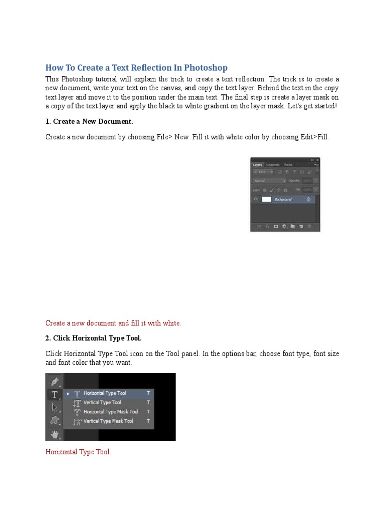 Photoshop Text Reflection Effect | PDF | Adobe Photoshop