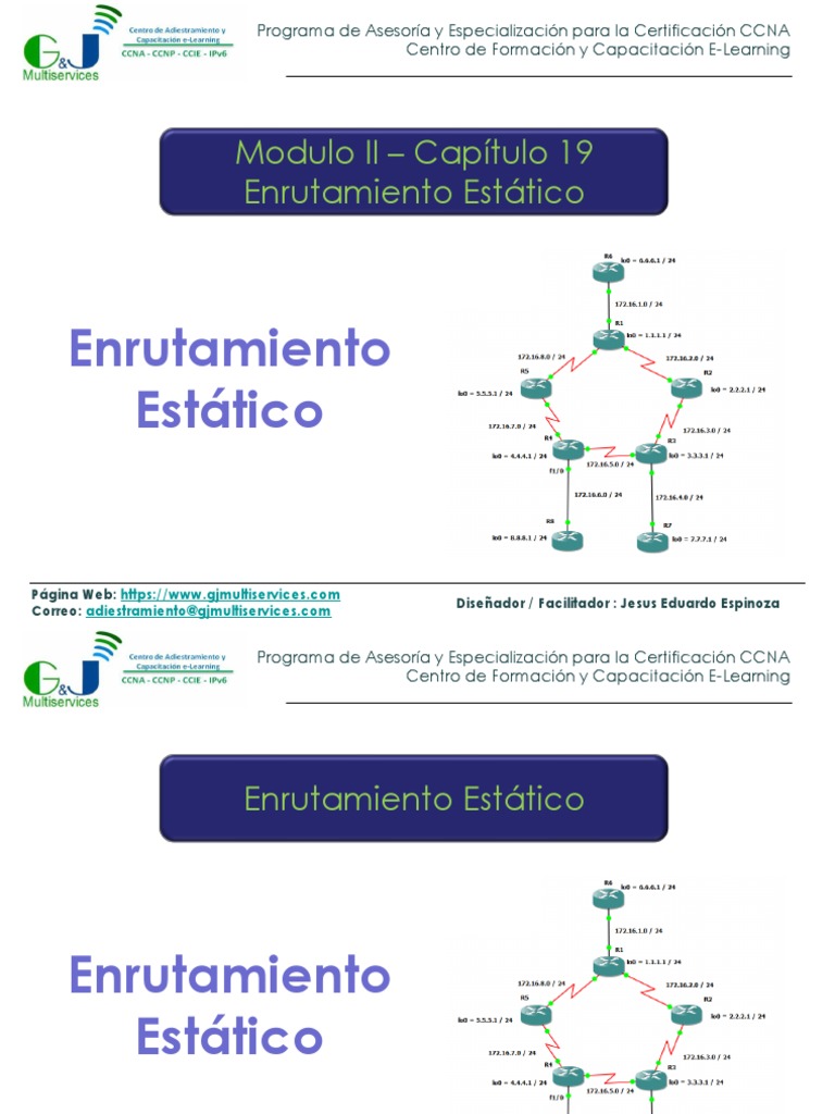 Presentacion CCNA Cap19 Enrutamiento Estatico v1.0 01012018 | PDF | Enrutamiento | Protocolos de ...