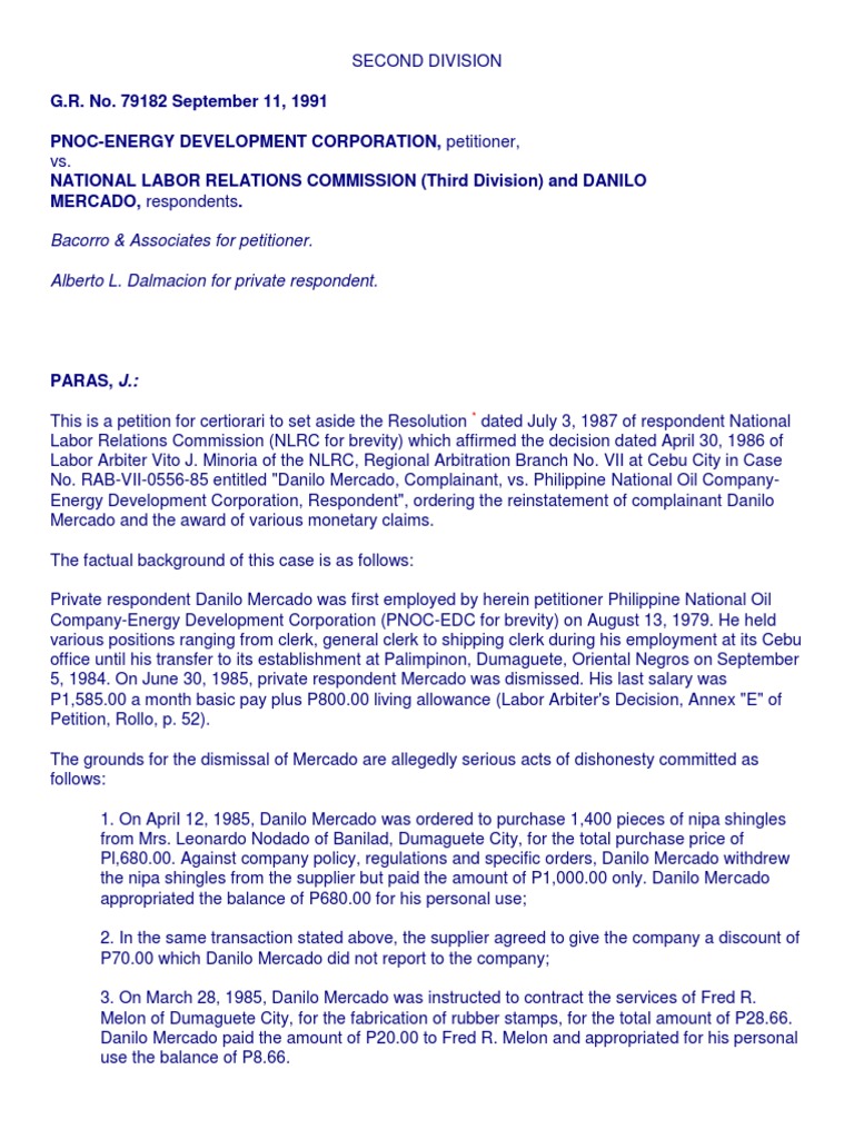 Pnoc-Edc Vs NLRC | PDF | Constitution | Arbitration