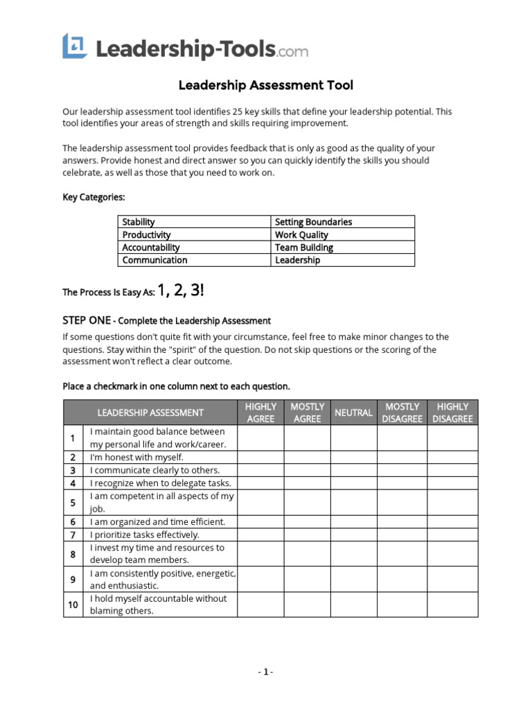 Leadership Assessment | PDF | Leadership | Applied Psychology
