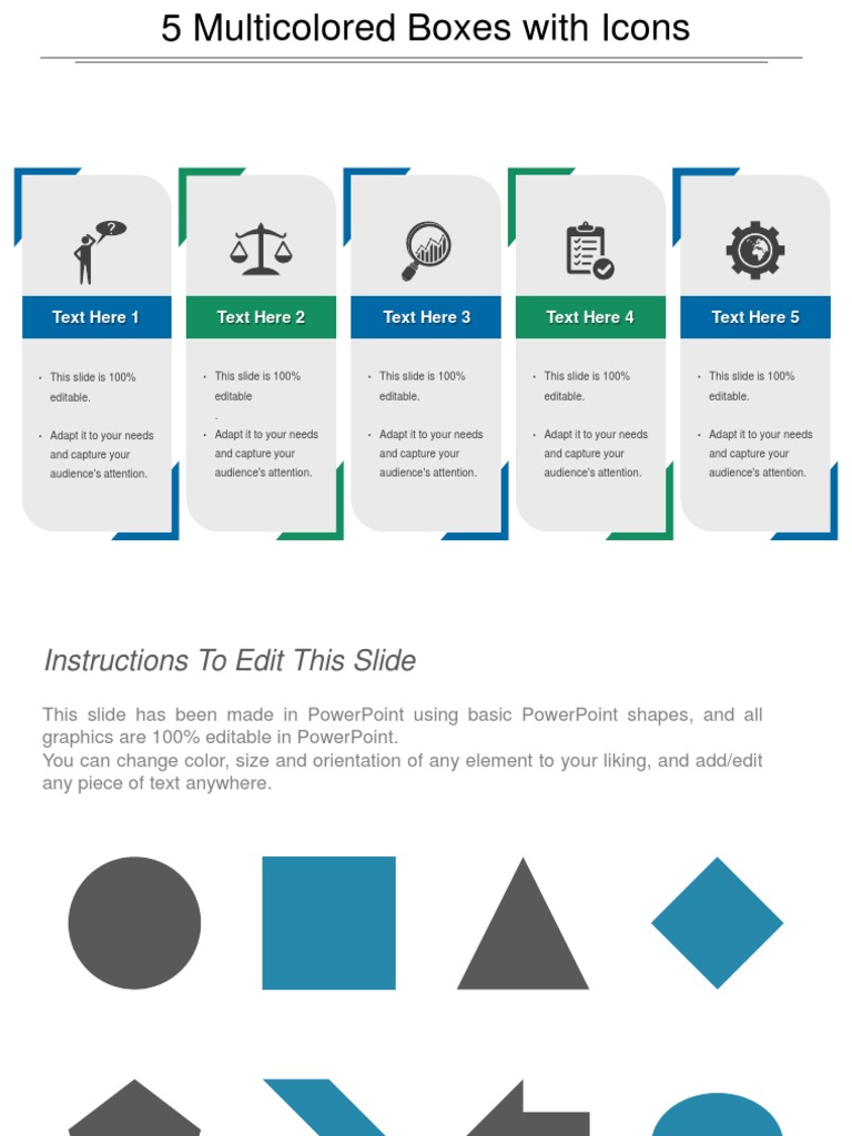 Boxes Free PowerPoint Diagram | PDF