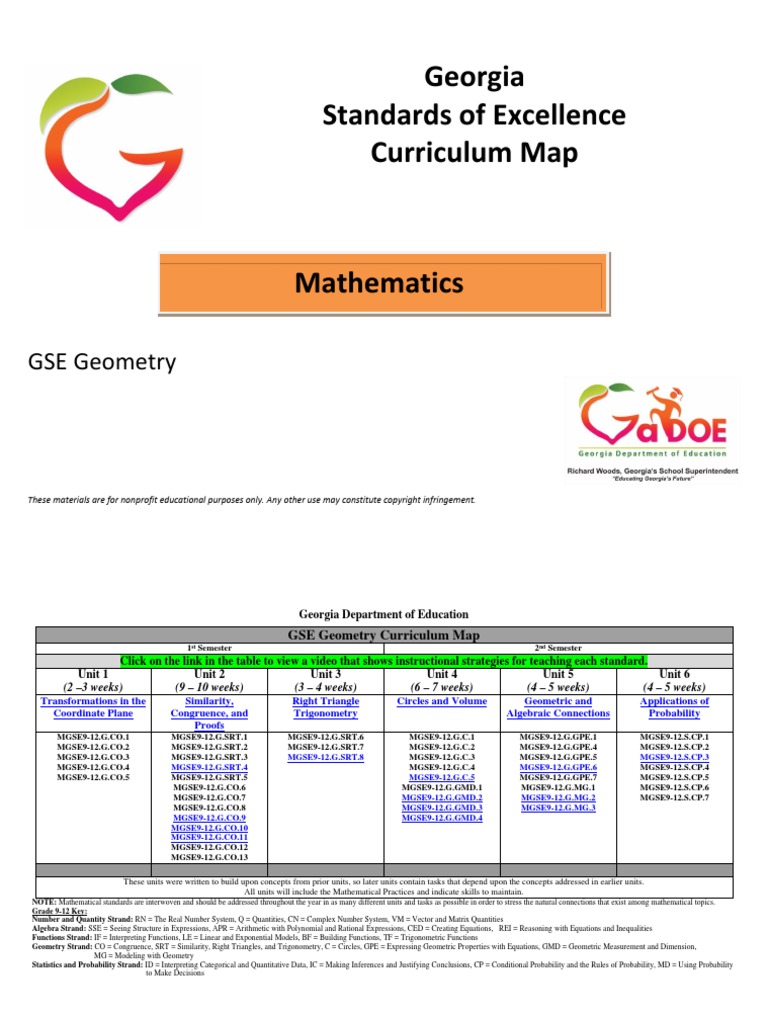 Geometry Curriculum Map | PDF | Circle | Triangle