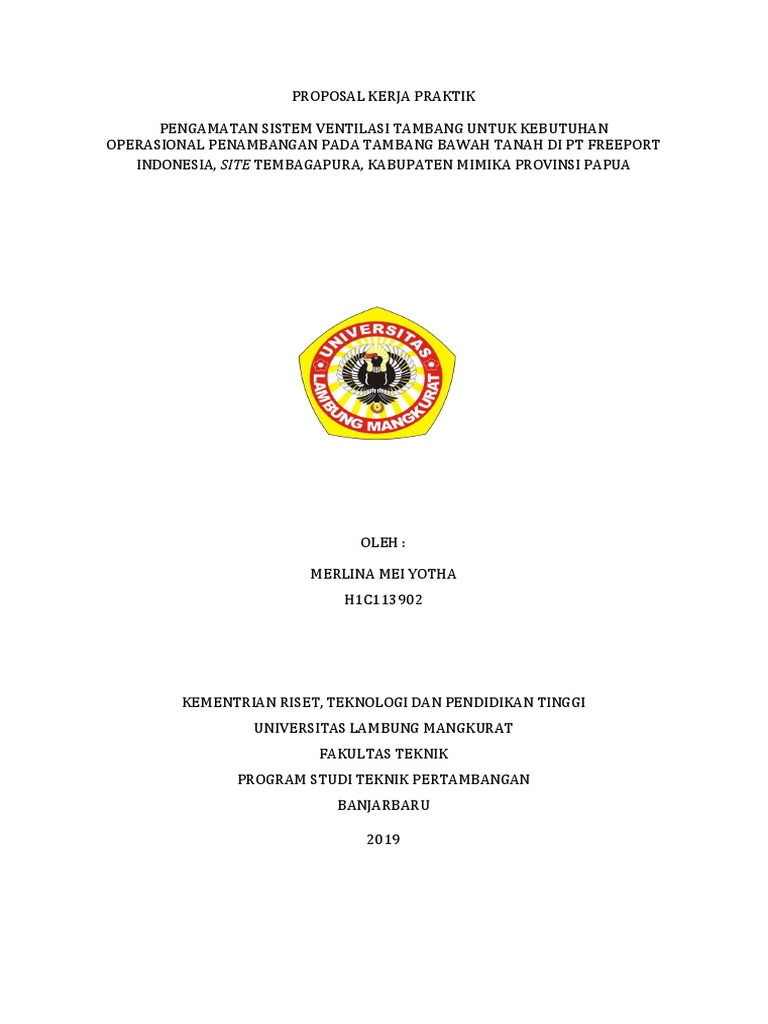 Contoh Pengajuan Proposal Kerja Praktek Di PT - FI | PDF