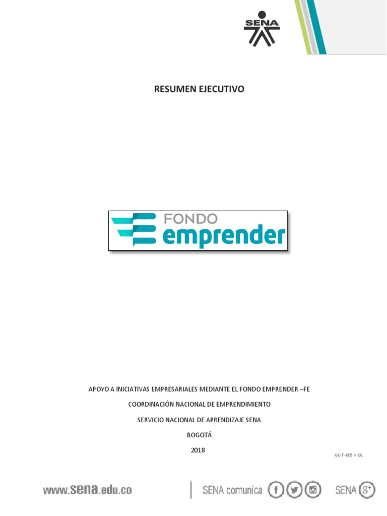 Ejemplo Fondo Emprender | PDF | Iniciativa empresarial | Plan de negocios