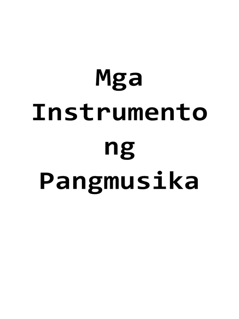 Mga Iba't Ibang Instrumentong Pangmusika | PDF