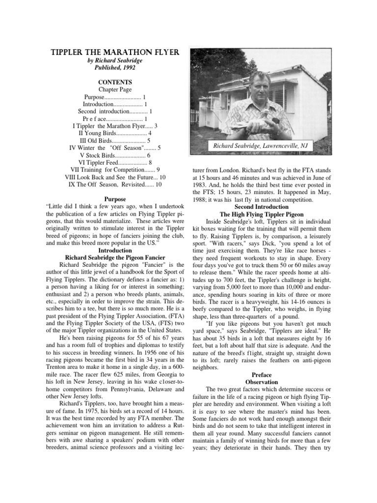 High Flying Tippler Pigeon Guide | PDF | Food Energy | Selective Breeding