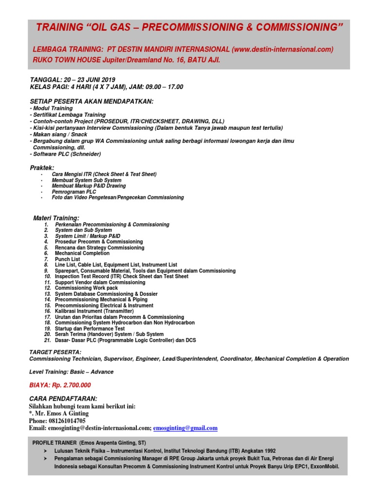 Training Commissioning 1557353249 | PDF