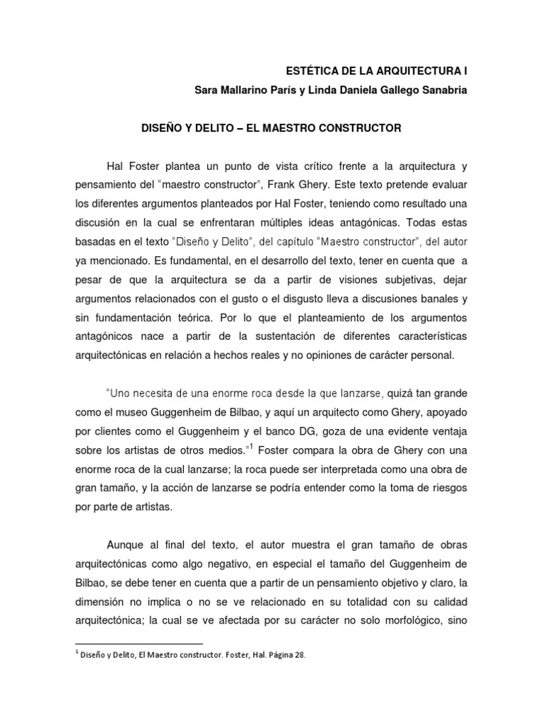 Ensayo - El Maestro Constructor | PDF | Diseño | Museo