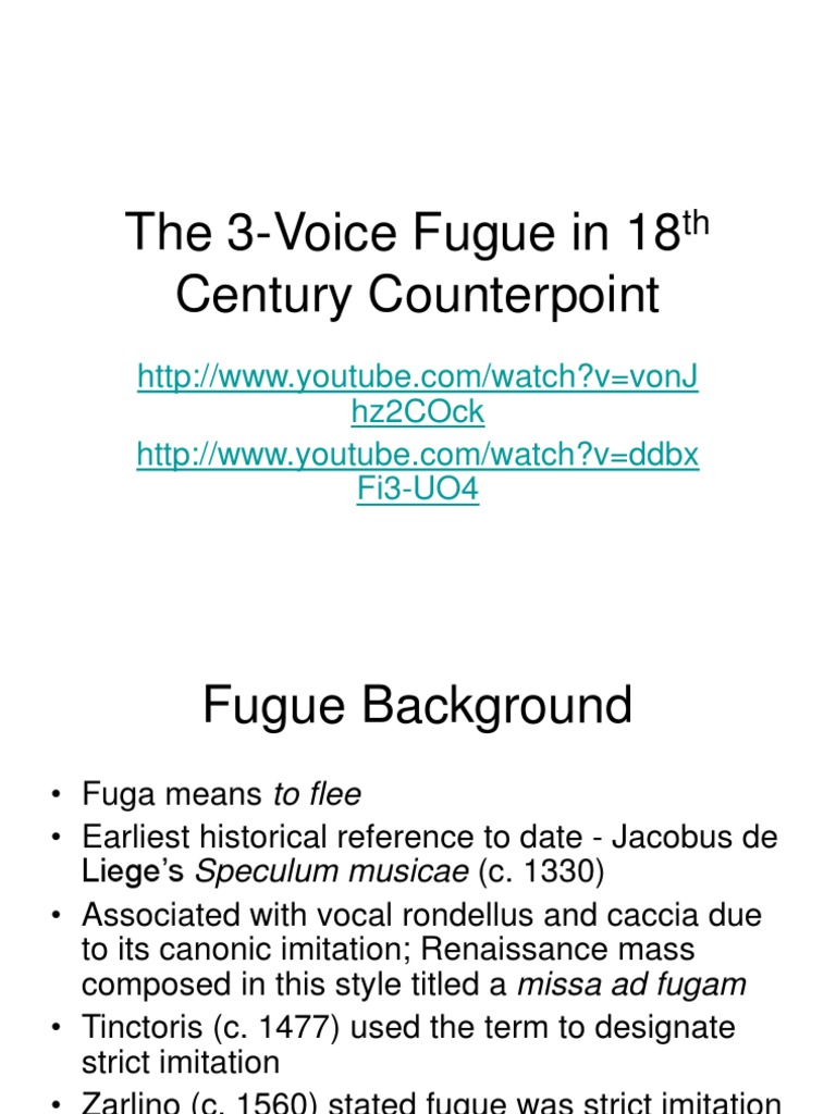 The 3-Voice Fugue in 18th Century Counterpoint | PDF | Foreign Language ...