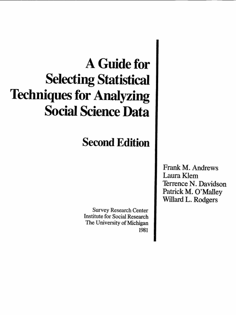 A Guide For Selecting Statistical Techniques For Analyzing Social ...