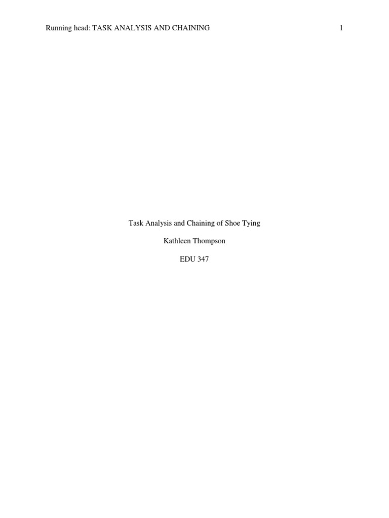 Task Analysis and Chaining Paper | PDF | Reinforcement | Learning
