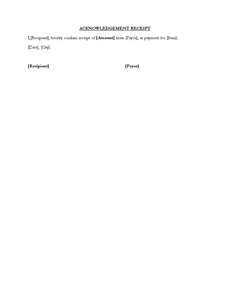 TEMPLATE - Acknowledgement Receipt | PDF