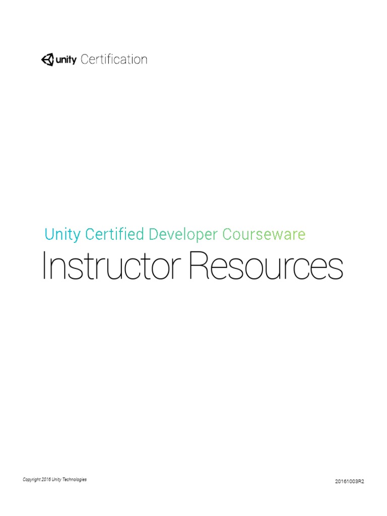 Unity Certified Developer Courseware - Instructor Resources | PDF ...