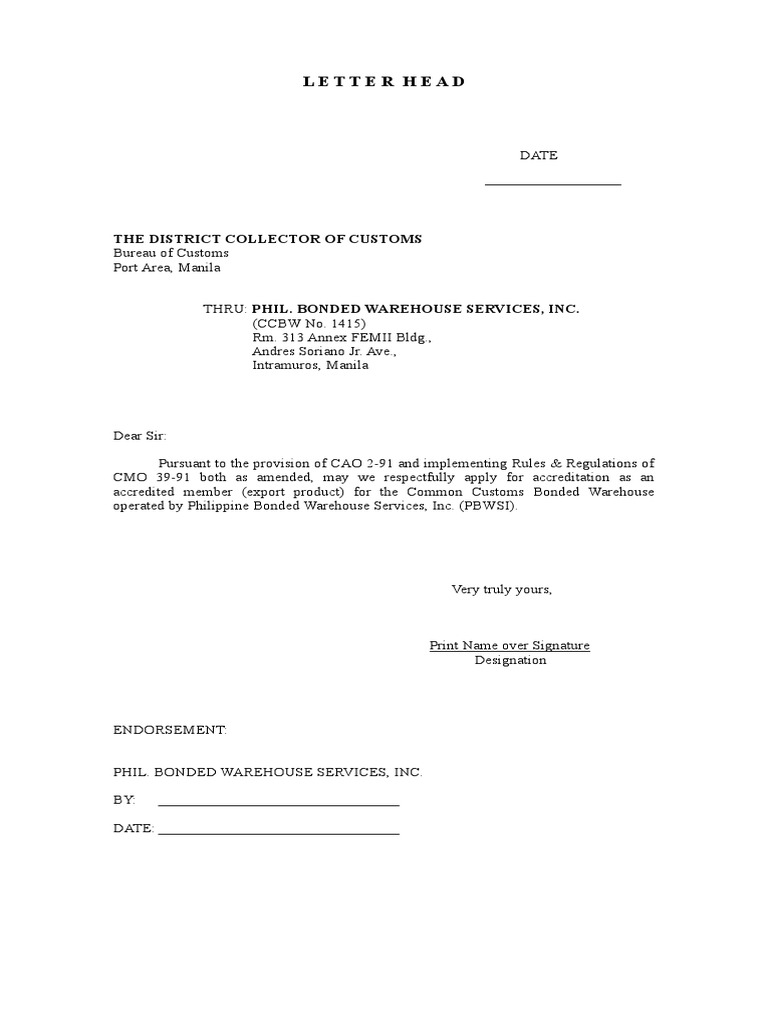 Application For Accreditation Letter | PDF