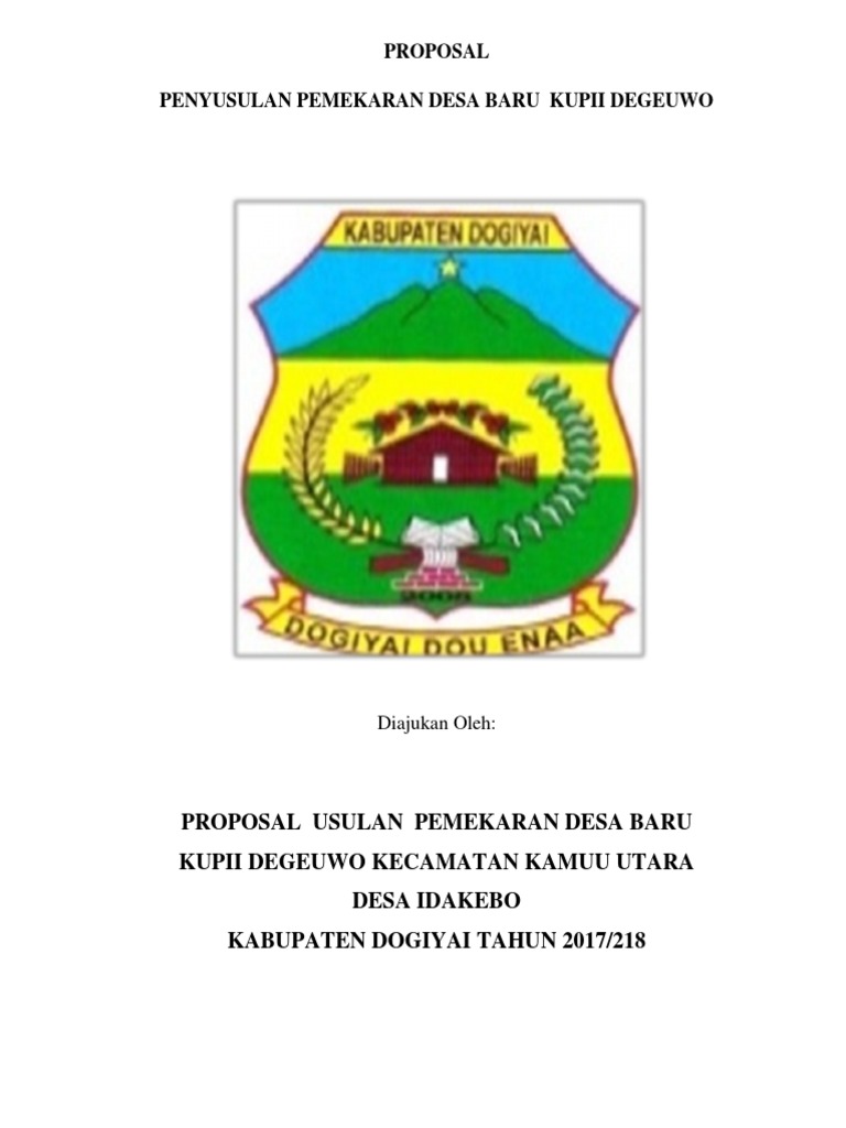 Proposal Pemekaran Desa Baru Kupii Degeu | PDF