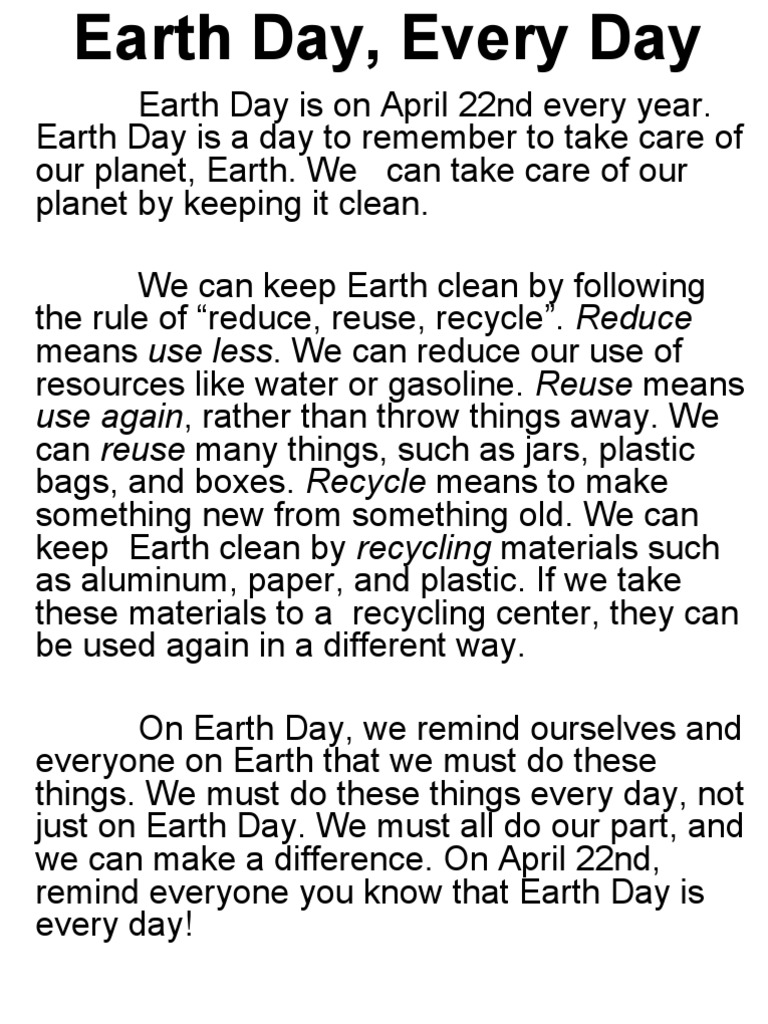 Earth Day: Every Day Matters | PDF