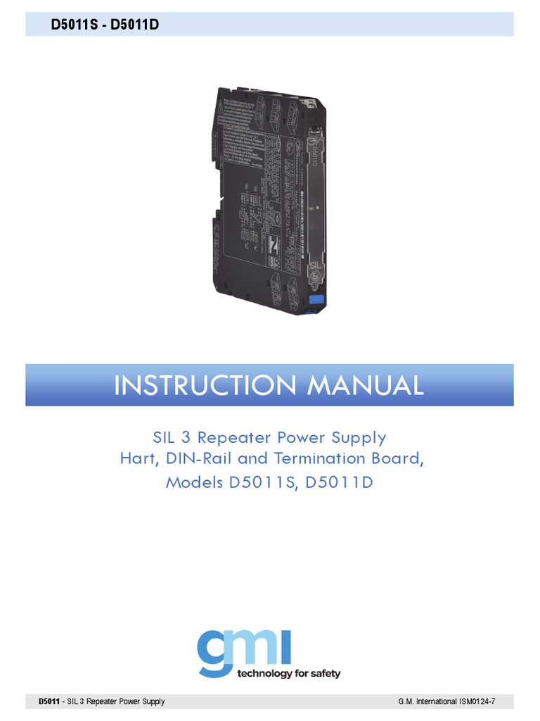 Instruction Manual: SIL 3 Repeater Power Supply Hart, DIN-Rail and ...