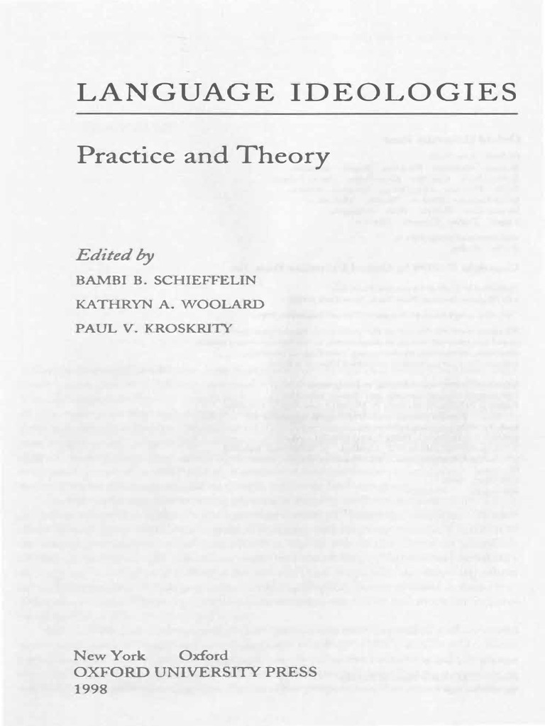 Language Ideologies: Practice and Theory | PDF | Ideologies | Linguistics
