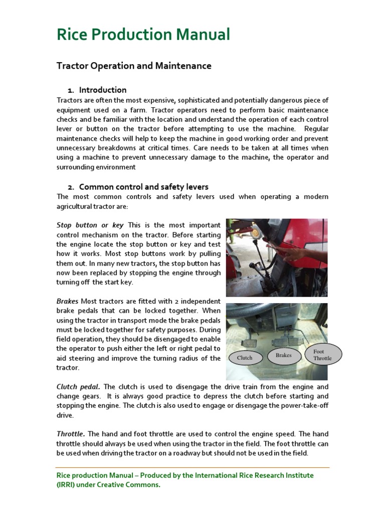 Landpreparation Tractor Operation and Maintenance | PDF | Tractor ...