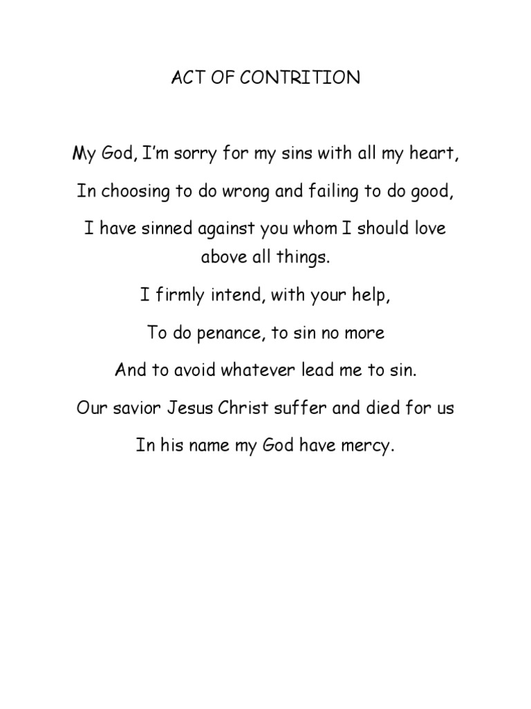 Act of Contrition | PDF