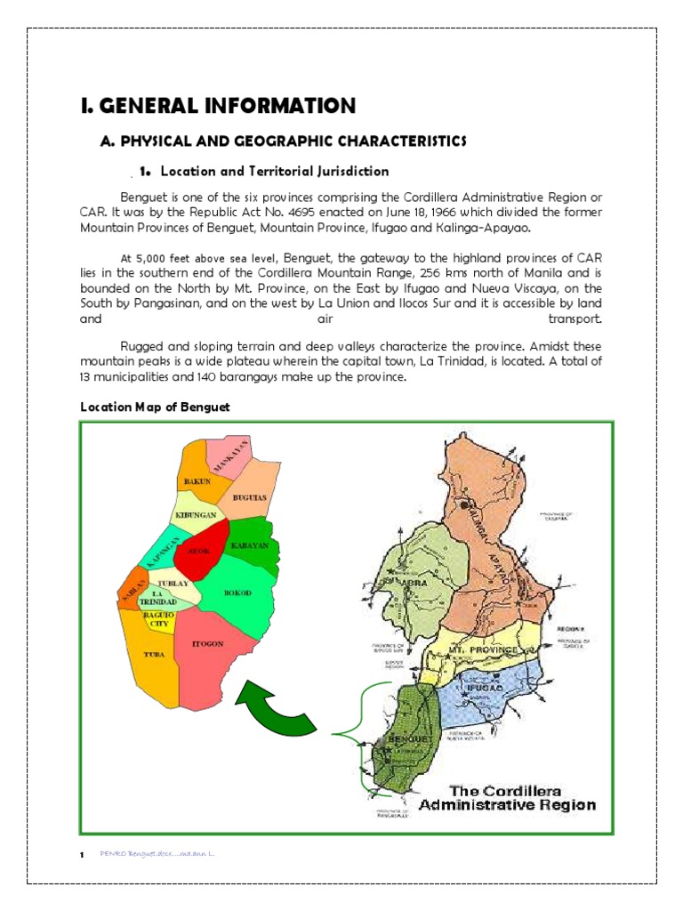 Benguet Province Geographic Overview | PDF | Geology | Earth Sciences