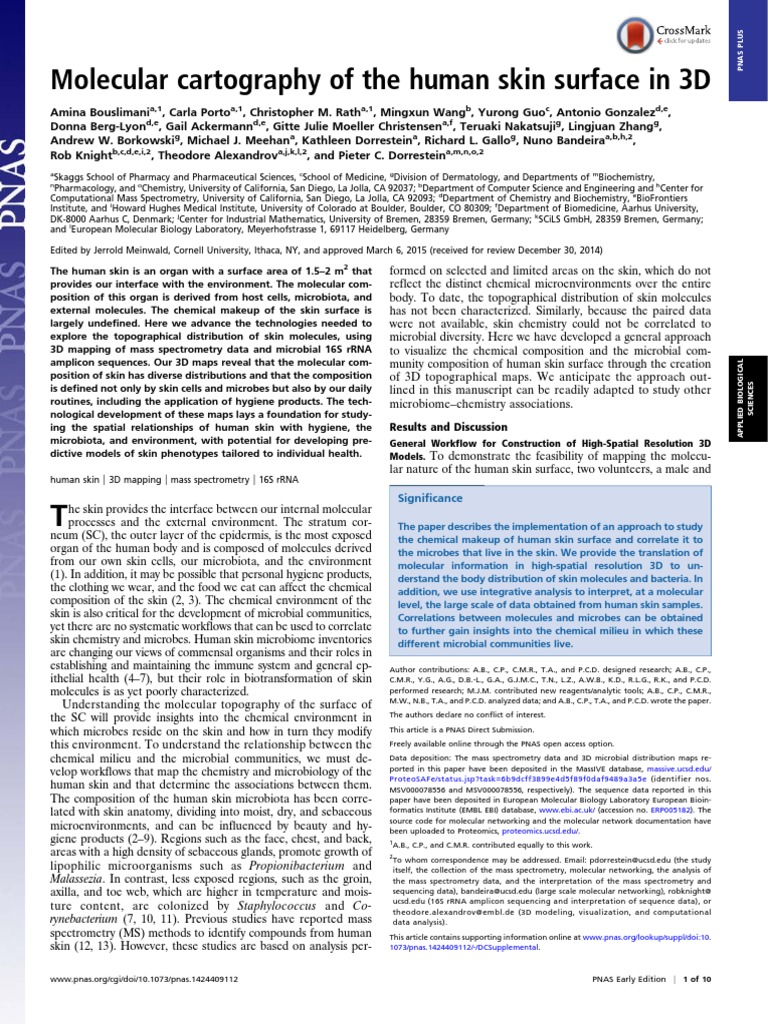 Molecular Cartography of The Human Skin Surface in 3D: Significance ...