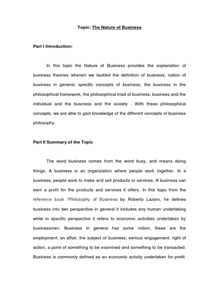 02 the Nature of Business | Concept | Business | Free 30-day Trial | Scribd