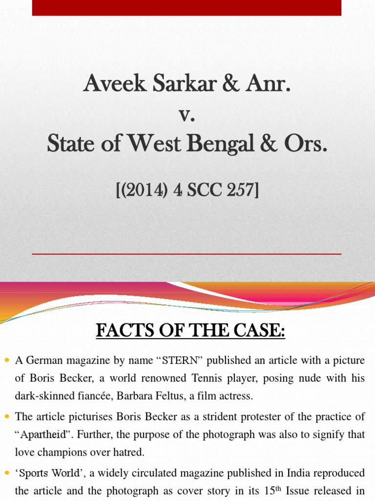 Aveek Sarkar & Anr. v. State of West Bengal & Ors | PDF | Obscenity ...