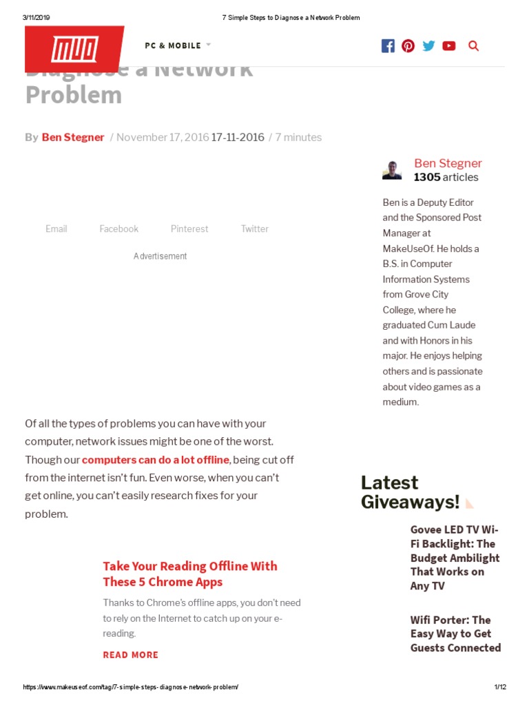 7 Simple Steps To Diagnose A Network Problem | PDF | Ip Address ...