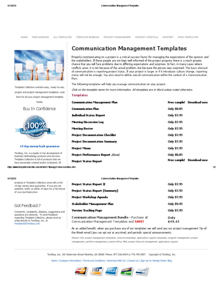 7.0 Communication Management Templates | PDF | Project Management ...