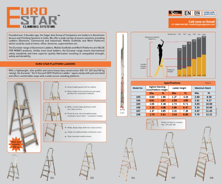 EuroStar Flyer Platform Ladders PDF | PDF | Scaffolding | Transport