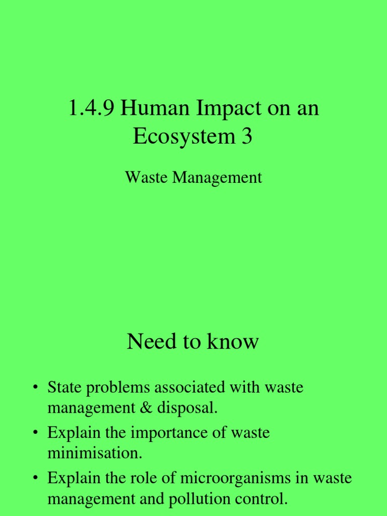 Human Impact On Ecosystem | PDF | Compost | Waste Management