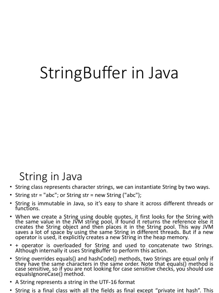 Stringbuffer In Java Pdf String Computer Science Integer Computer Science 0477