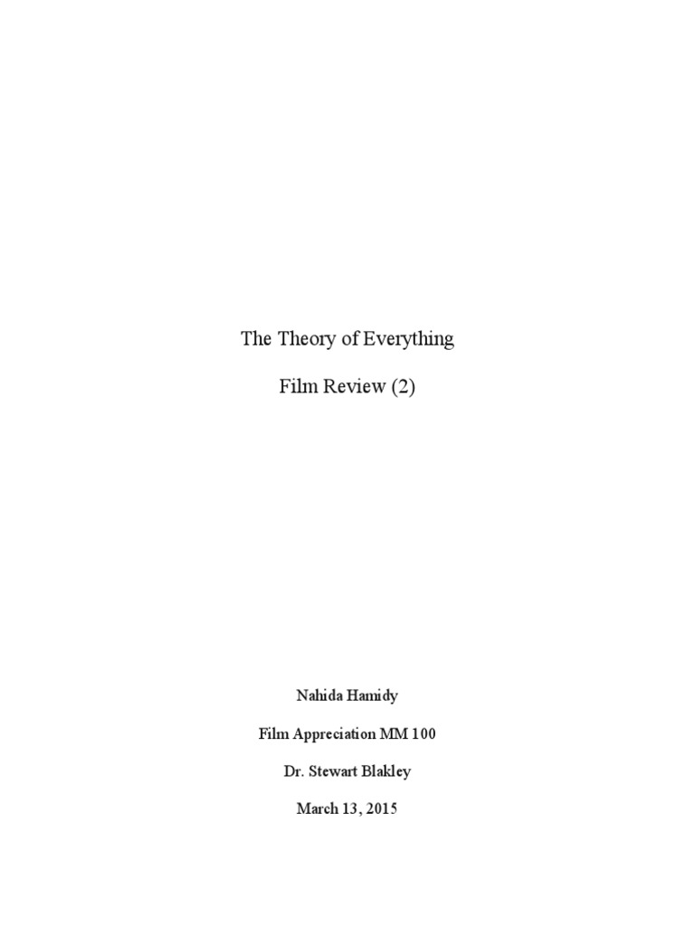 The Theory of Everything Movie Analysis | PDF | Stephen Hawking