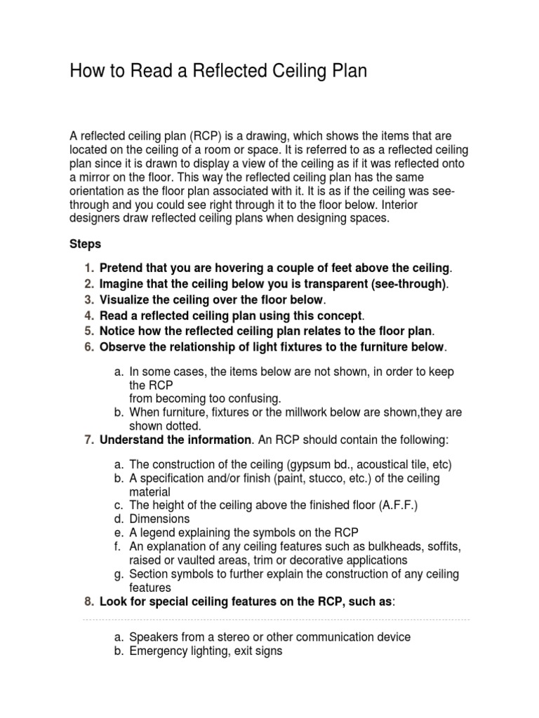 How To Read A Reflected Ceiling Plan Presentation | PDF | Hvac | Ceiling