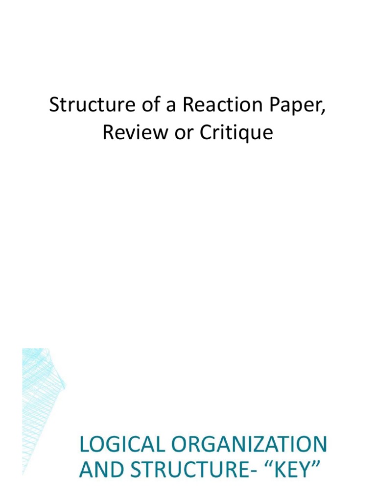 Structure of A Reaction Paper Review or | PDF