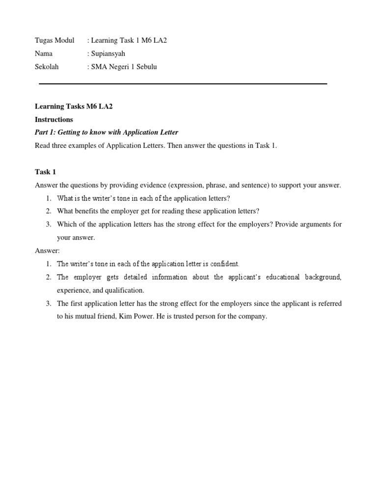 Learning Task 1 M6 LA2 - Ok | PDF | Career & Growth