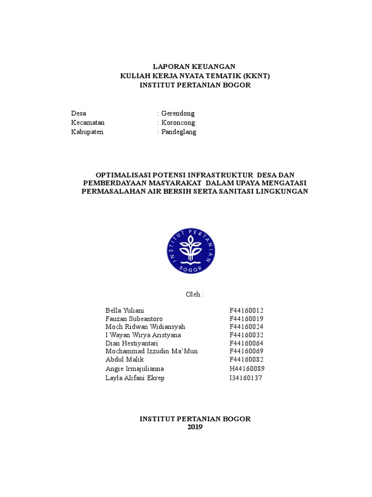 Format SPJ Keuangan KKNT 2019 | PDF