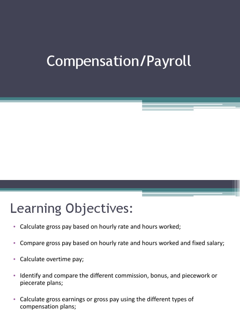 3a - Compensation - Final | PDF | Piece Work | Wage