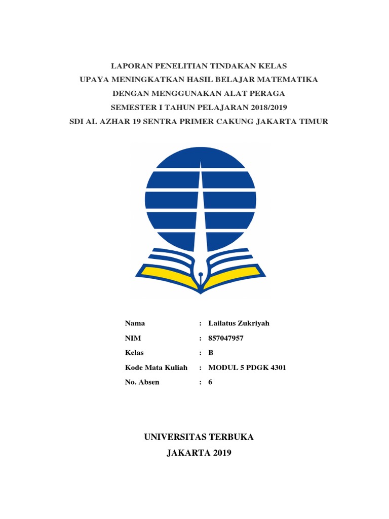 Contoh PTK Matematika Universitas Terbuka Yang Diubah Menjadi Karya ...