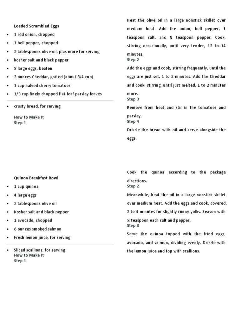 Step 2: Loaded Scrambled Eggs | PDF | Teaspoon | Grilling