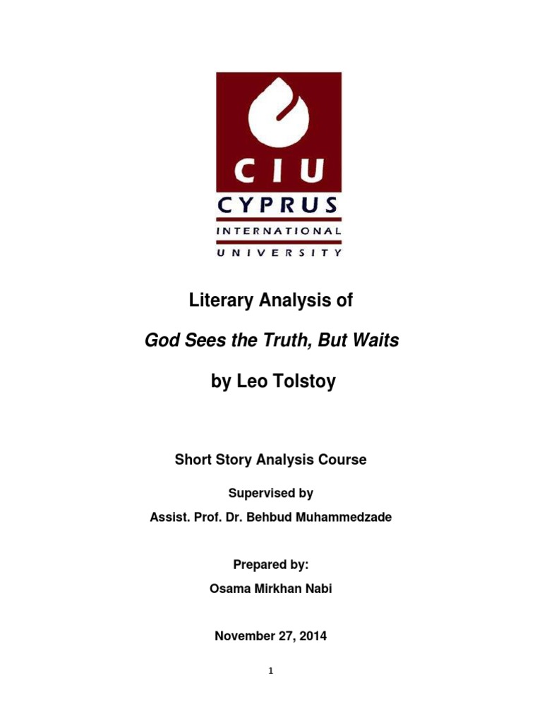 Analysis of Tolstoy's "God Sees the Truth" | PDF | Leo Tolstoy ...
