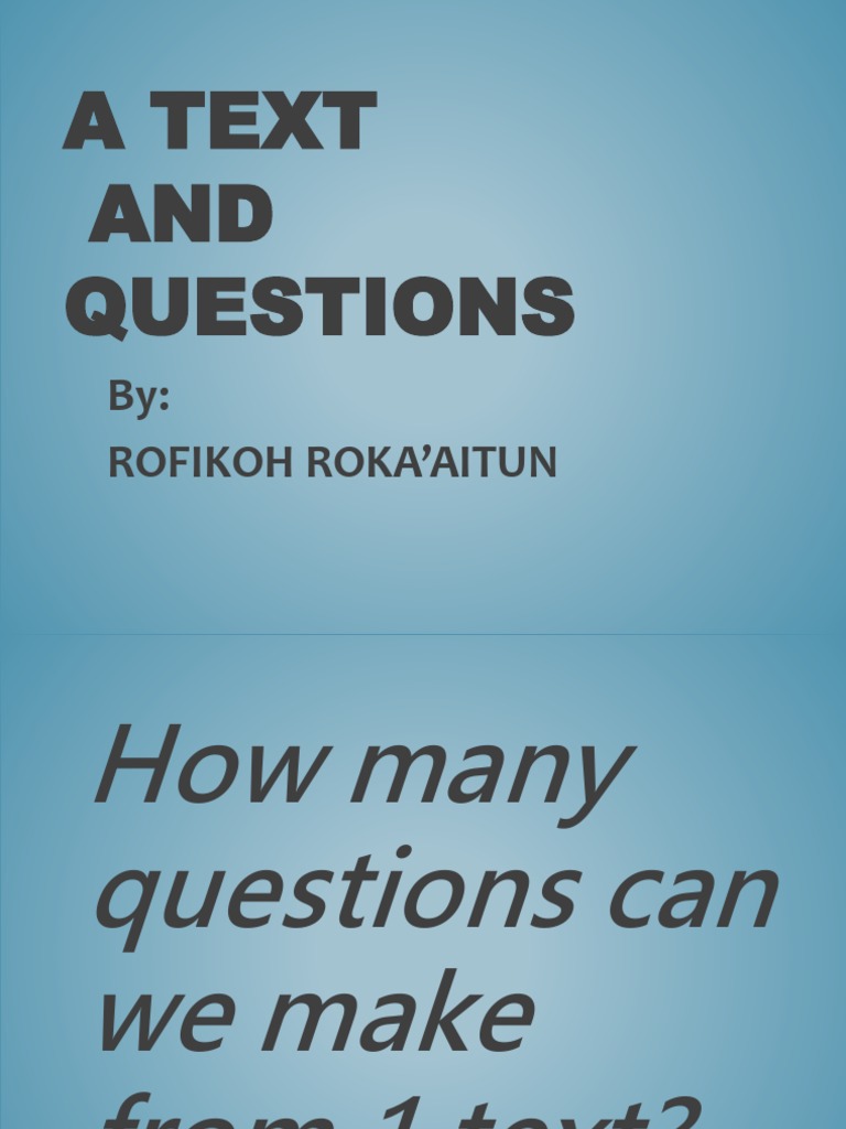Text Analysis and Question Guide | PDF