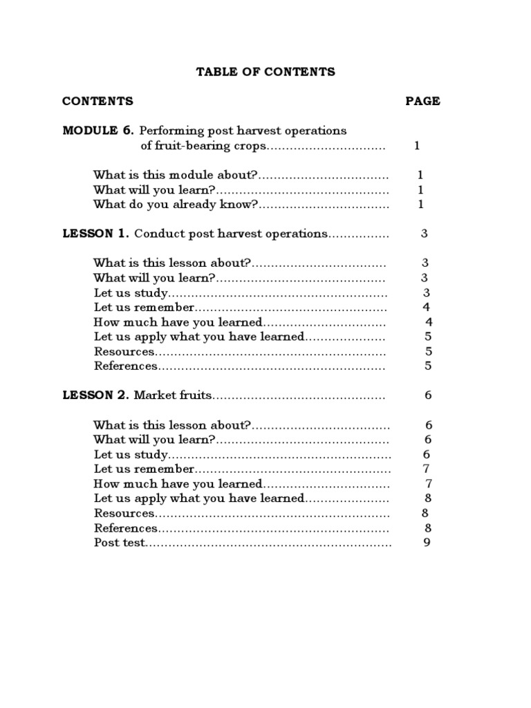 MODULE 6. Performing Post Harvest Operations | PDF