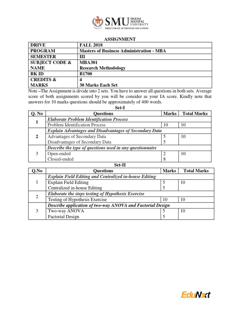 MBA 301 - Research Methodology | PDF
