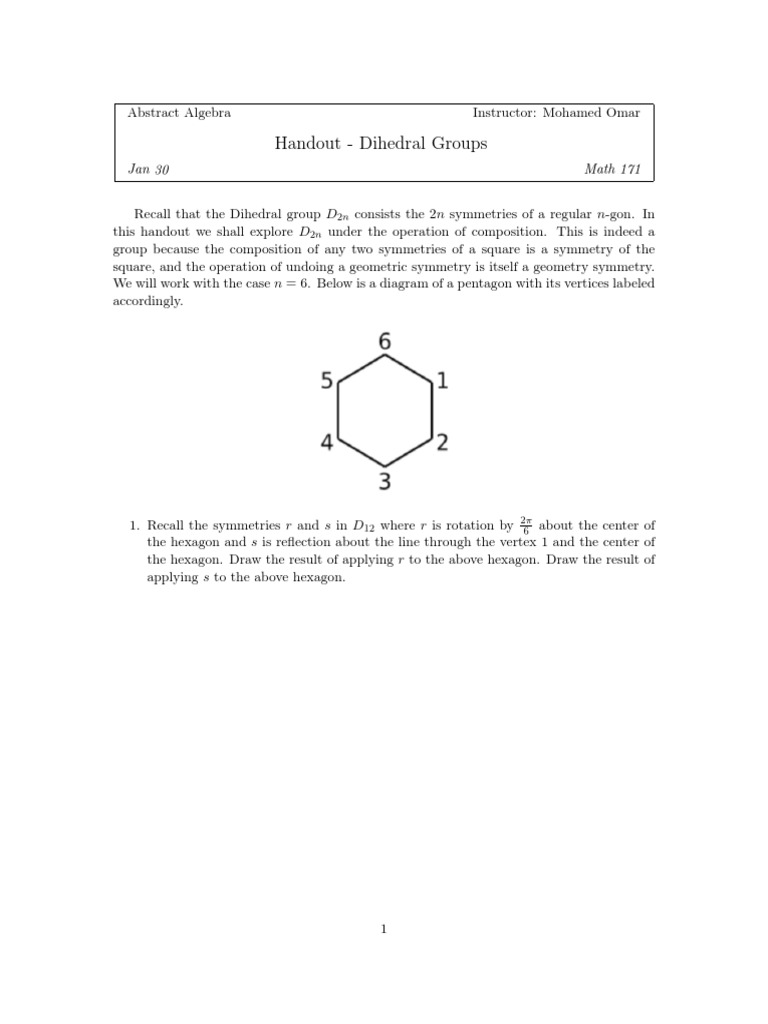 Dihedral Group D12 Overview | PDF | Group (Mathematics) | Polytopes