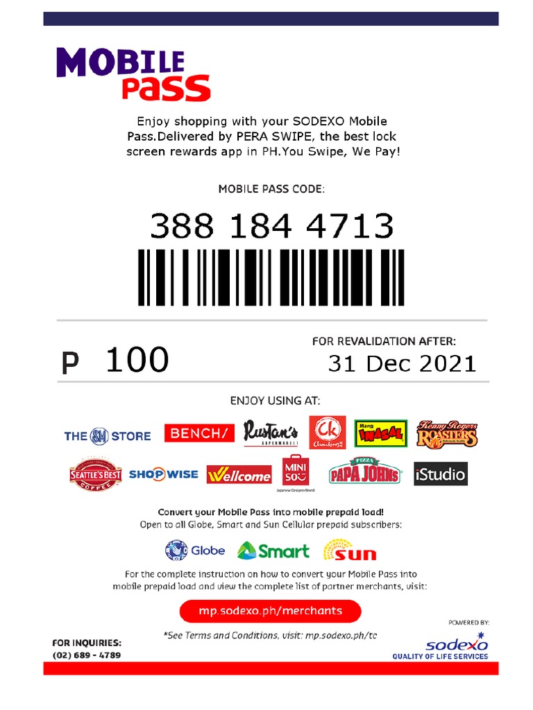 Sodexo Mobile Pass 1564560439700 1 PDF | PDF