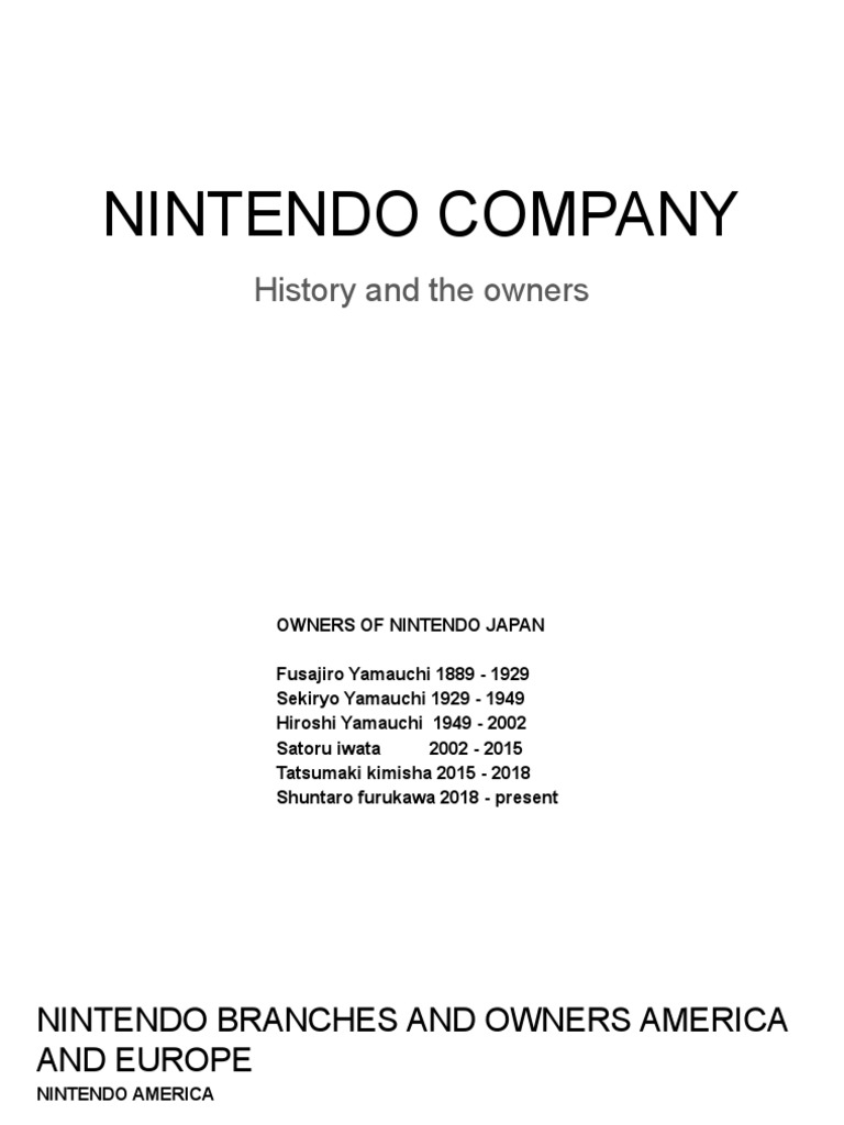 Nintendo Company: History and The Owners | Download Free PDF | Nintendo ...